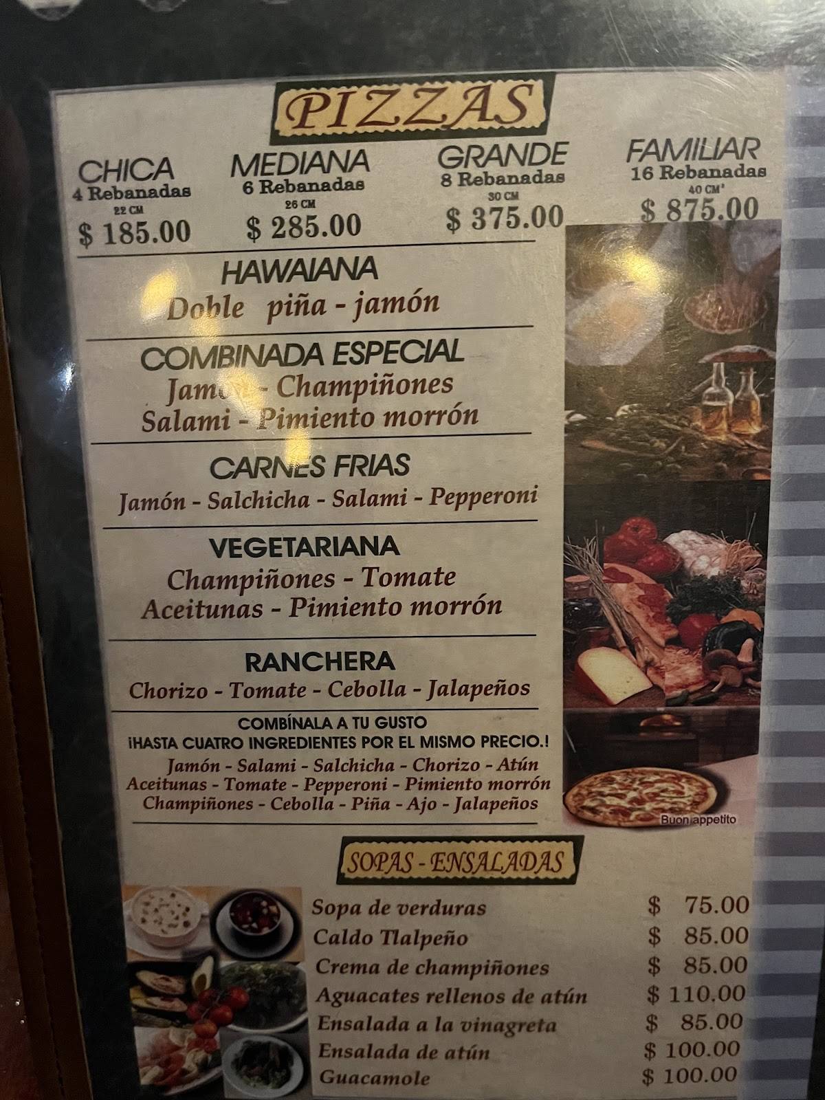 Carta del restaurante Pepe's Pizza, Tuxtla Gutiérrez, Av. Central Ote. 1736