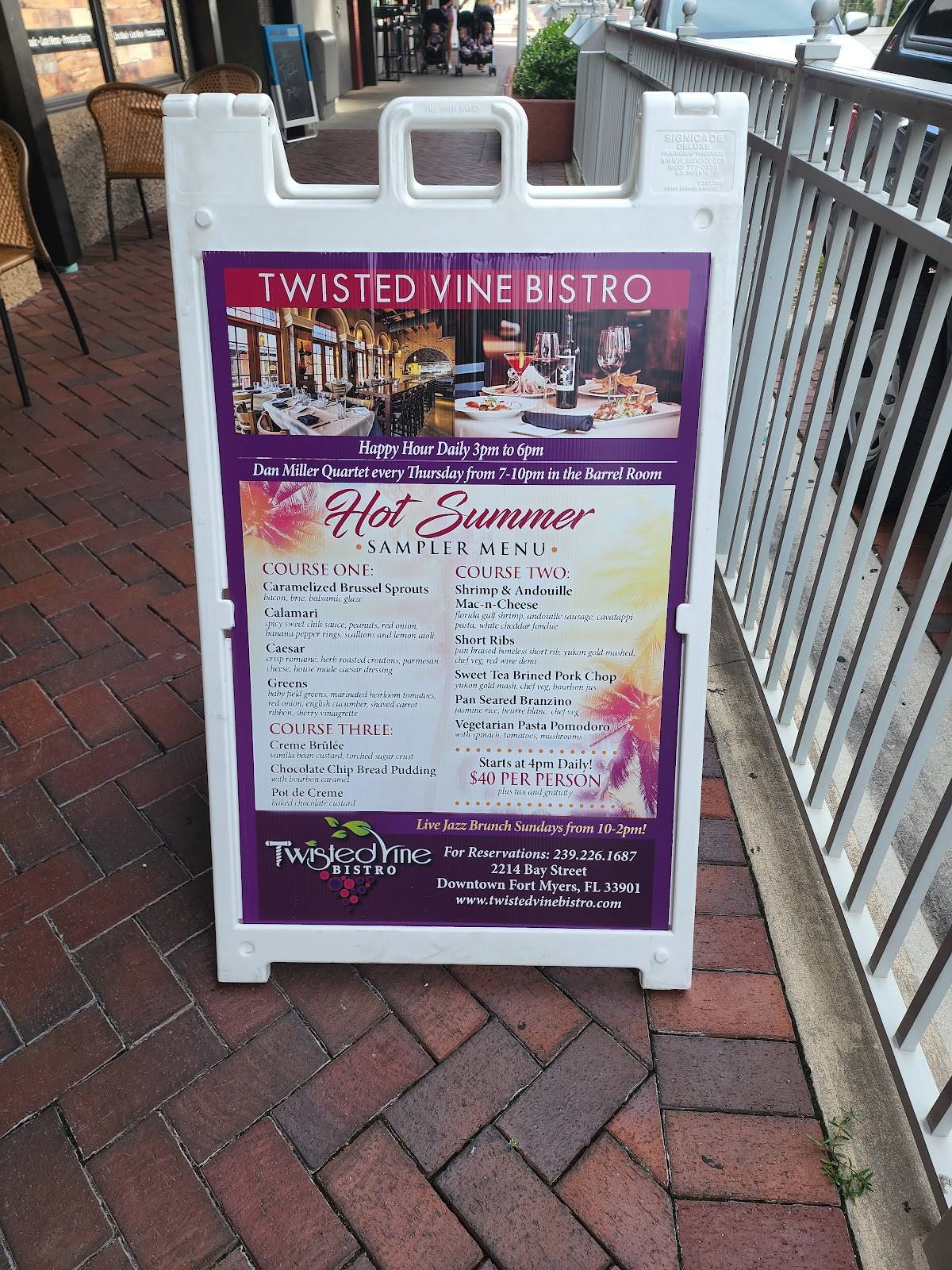 Menu at Twisted Vine Bistro pub & bar, Fort Myers