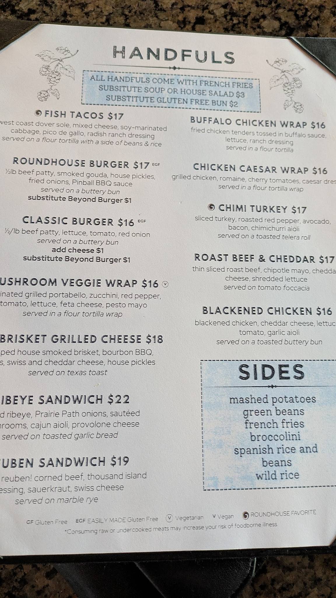 Menu at Two Brothers Roundhouse pub & bar, Aurora, 205 N Broadway