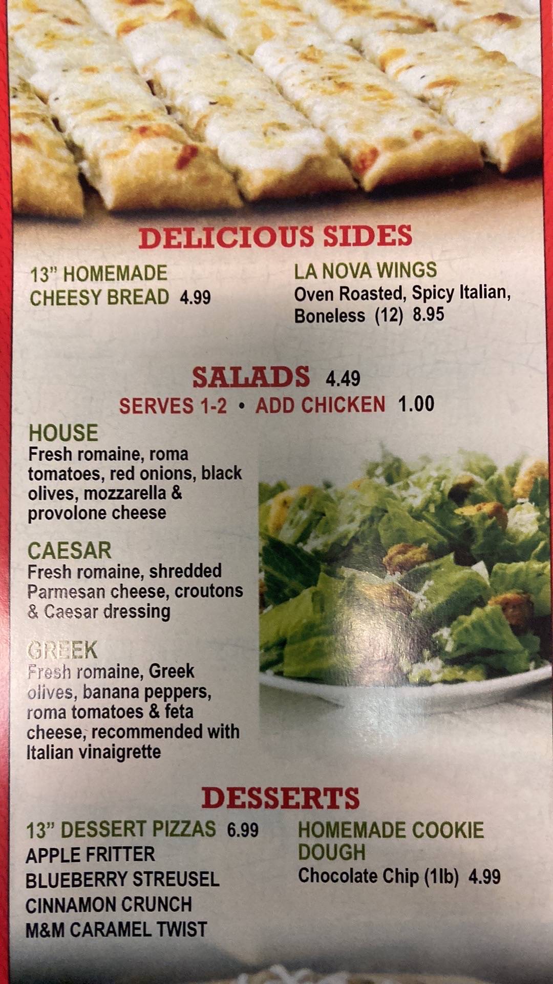 Menu at Two Guyz Take & Bake Pizza pizzeria, Alexandria