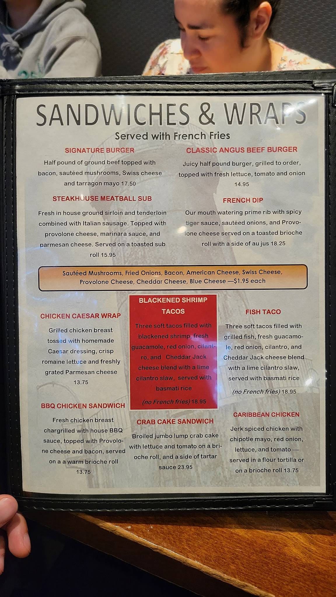 Menu at Two Rivers Steak & Fish House steakhouse, Pasadena