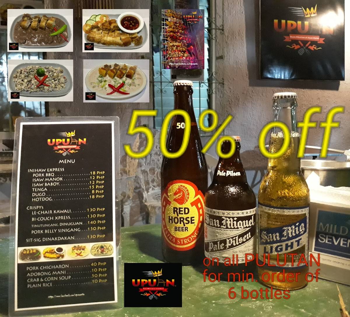 Carta del pub y bar UPUAN - Ulam, Pulutan at Alak Natin, Ciudad Quezon