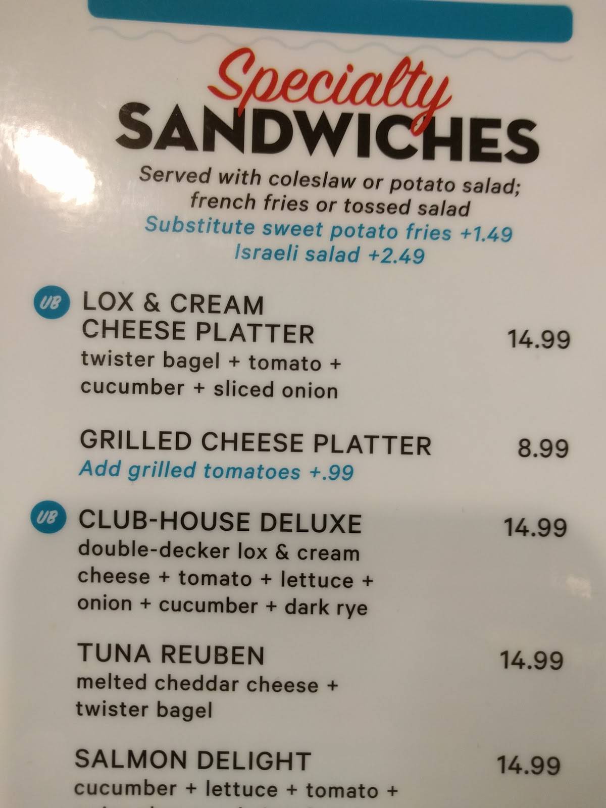 Menu at United Bakers Dairy Restaurant, Toronto