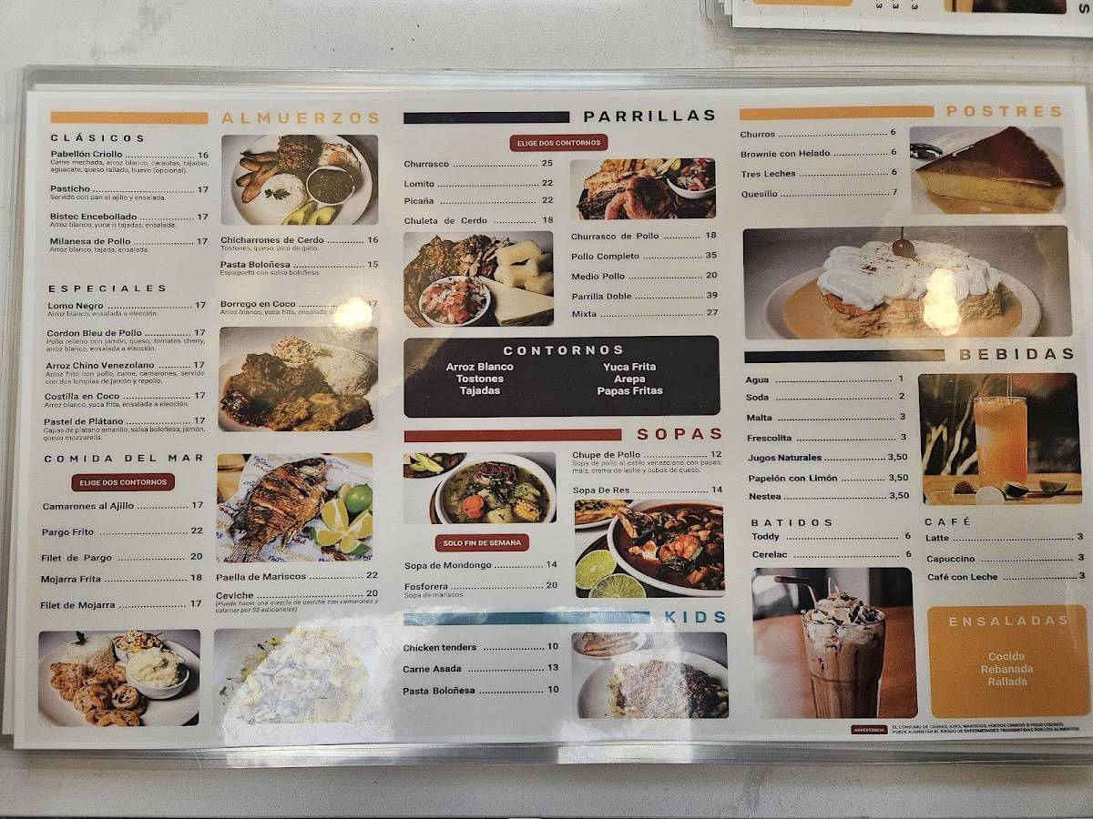 Menu at VENEZUELAN RESTAURANT, Richardson