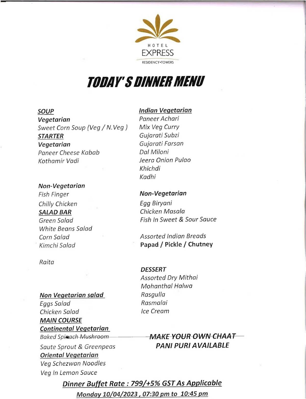 Menu at Mandap The Authentic Gujarati Thali Restaurant, Vadodara, RC ...