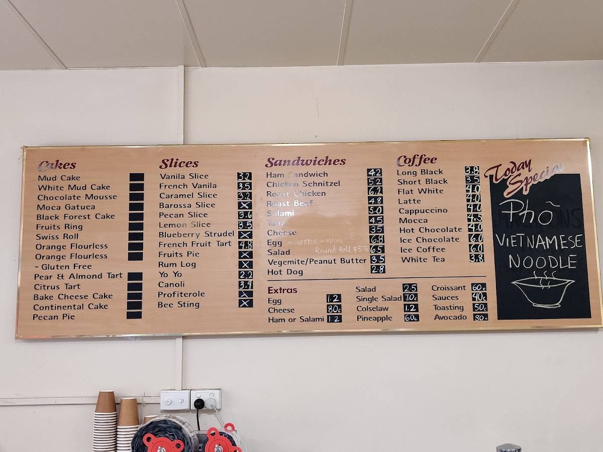 Menu at Valley Fair Continental Bakery, Narre Warren