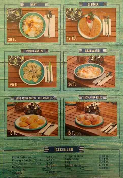 Menu at Veli Zahmetkaroğlu Mantı ve Çi Börek, Istanbul