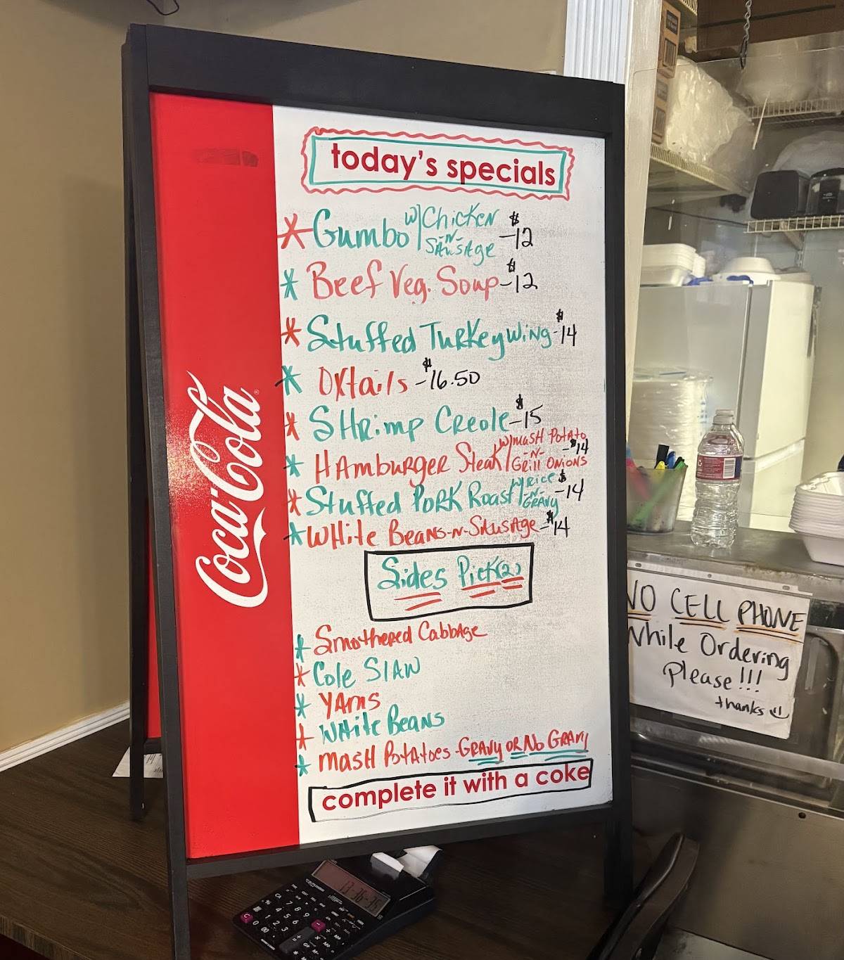 Menu at Veronica's Cafe, Carencro