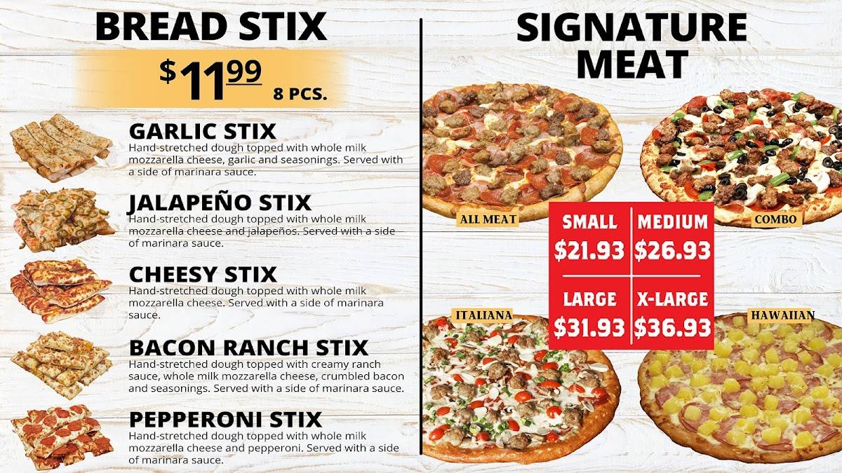 Menu at Via Mia Pizza pizzeria, Morgan Hill, Monterey Rd