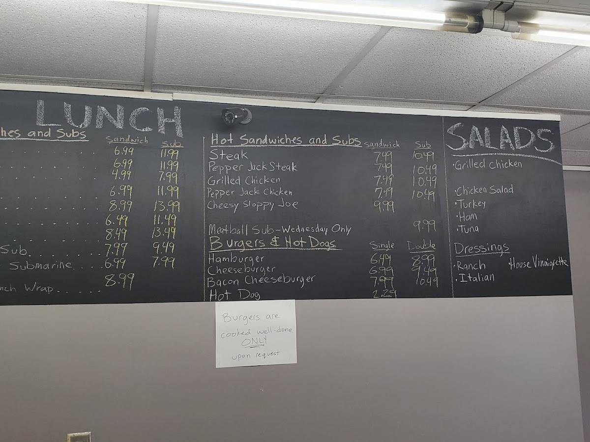Menu at Vic's Sandwich Shop fast food, Jacksonville