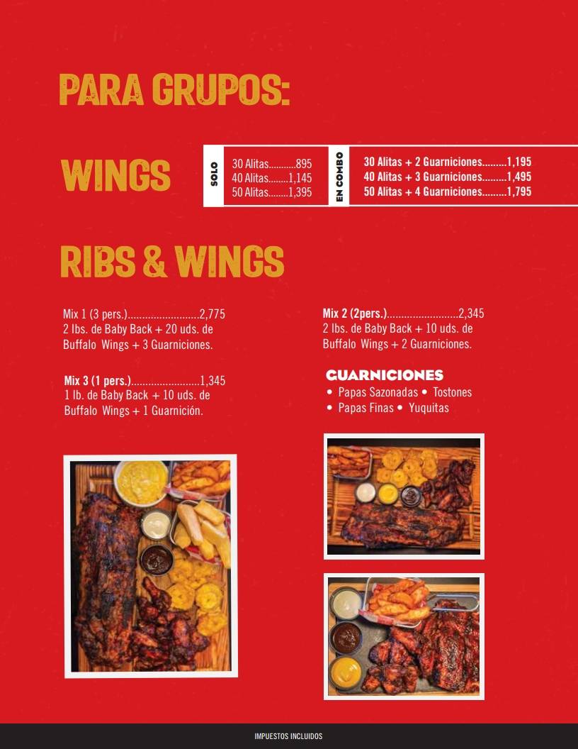 Carta del restaurante Vikingo Ribs & Wings Naco, Santo Domingo, Av ...