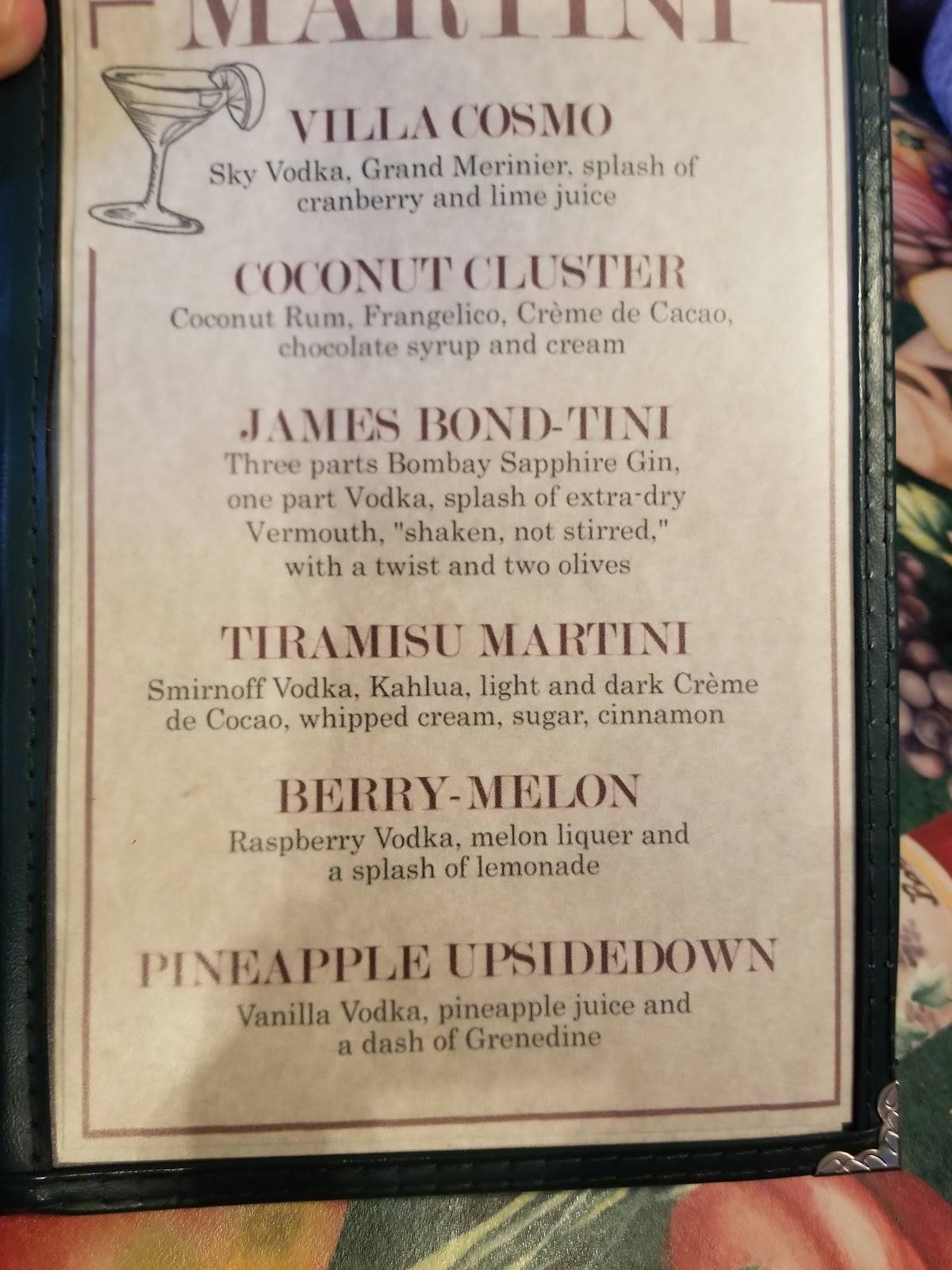 Menu at Villa Restaurant and Pizzeria, Eastpointe