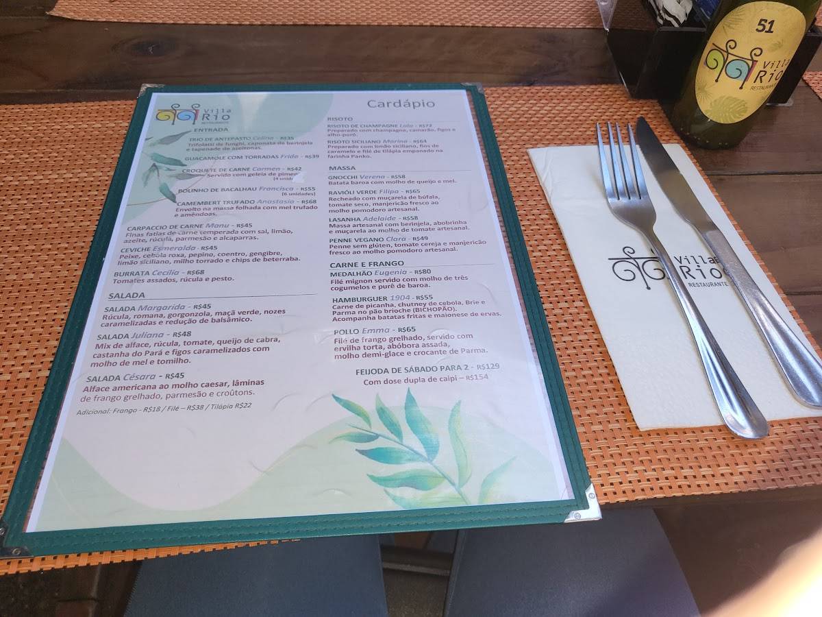 Menu em Villa Rio Restaurante, Rio de Janeiro