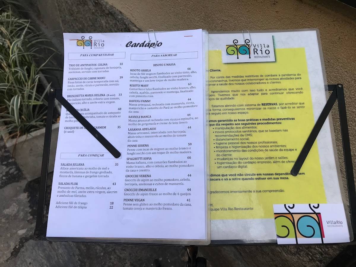 Menu em Villa Rio Restaurante, Rio de Janeiro