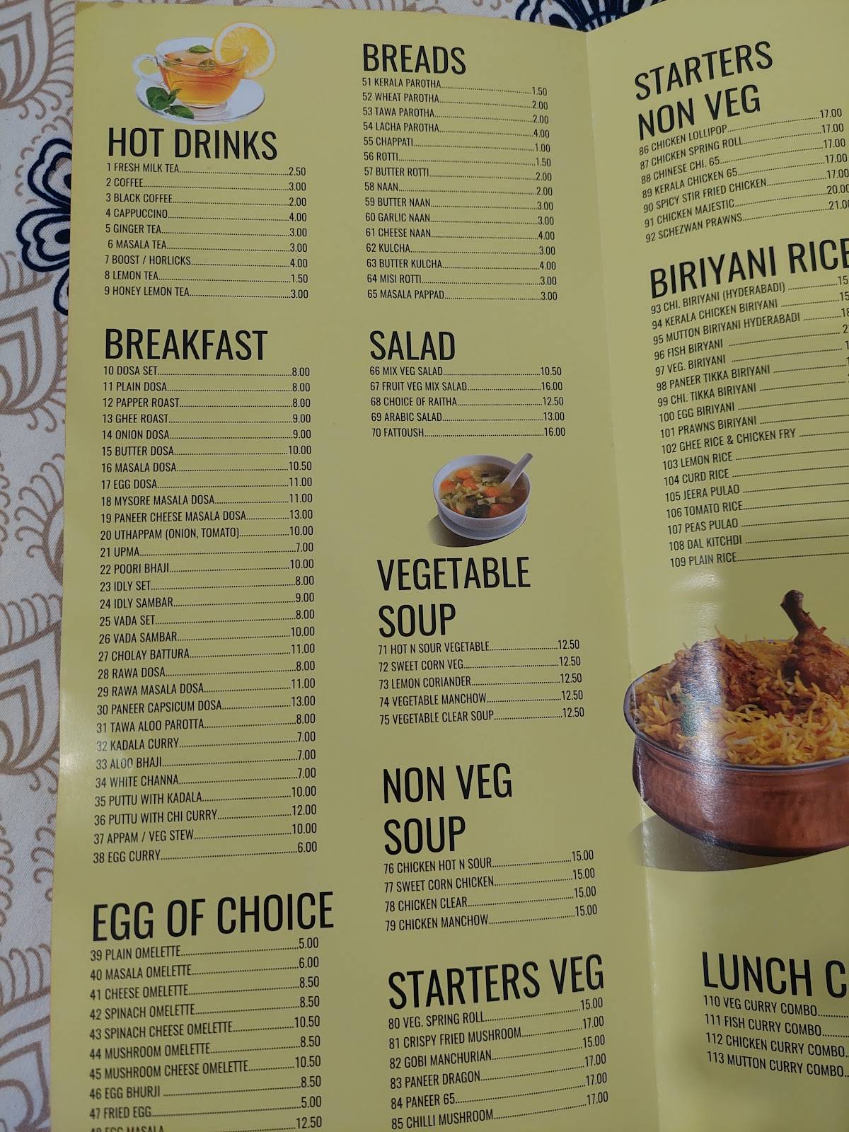 Menu at Village Hub Restaurant, Dubai