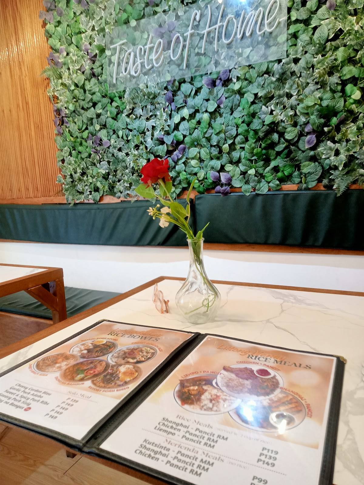 Menu at Virginia's Heritage Pancit Cuisine restaurant, Calamba