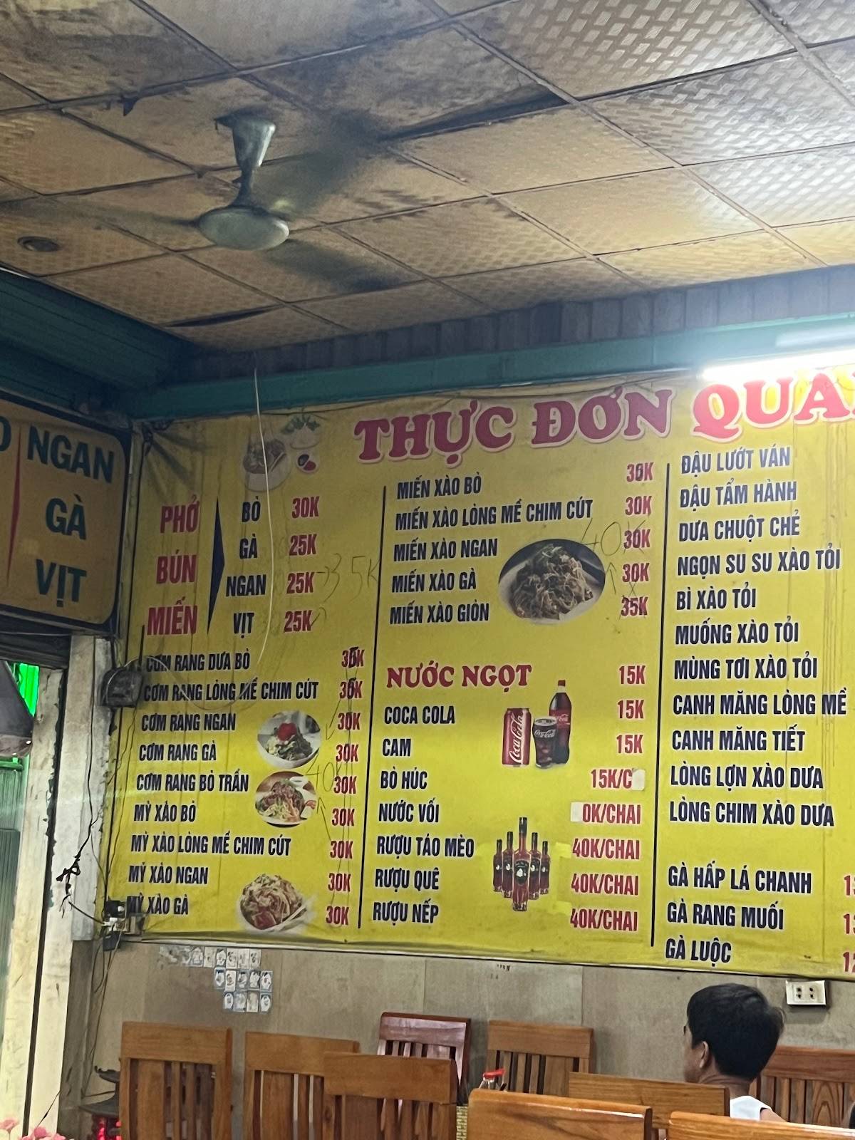 Menu at Vịt Cô Béo restaurant, Hanoi