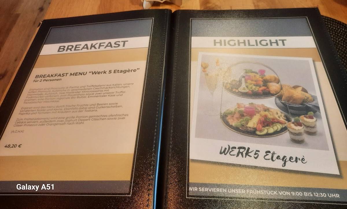 Speisekarte von WERK5 cafe, Saaldorf-Surheim