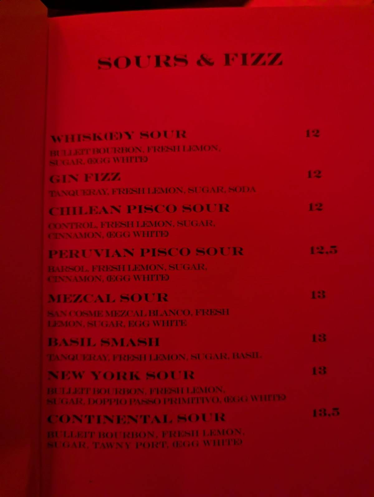 Speisekarte von Wallace Bar, München