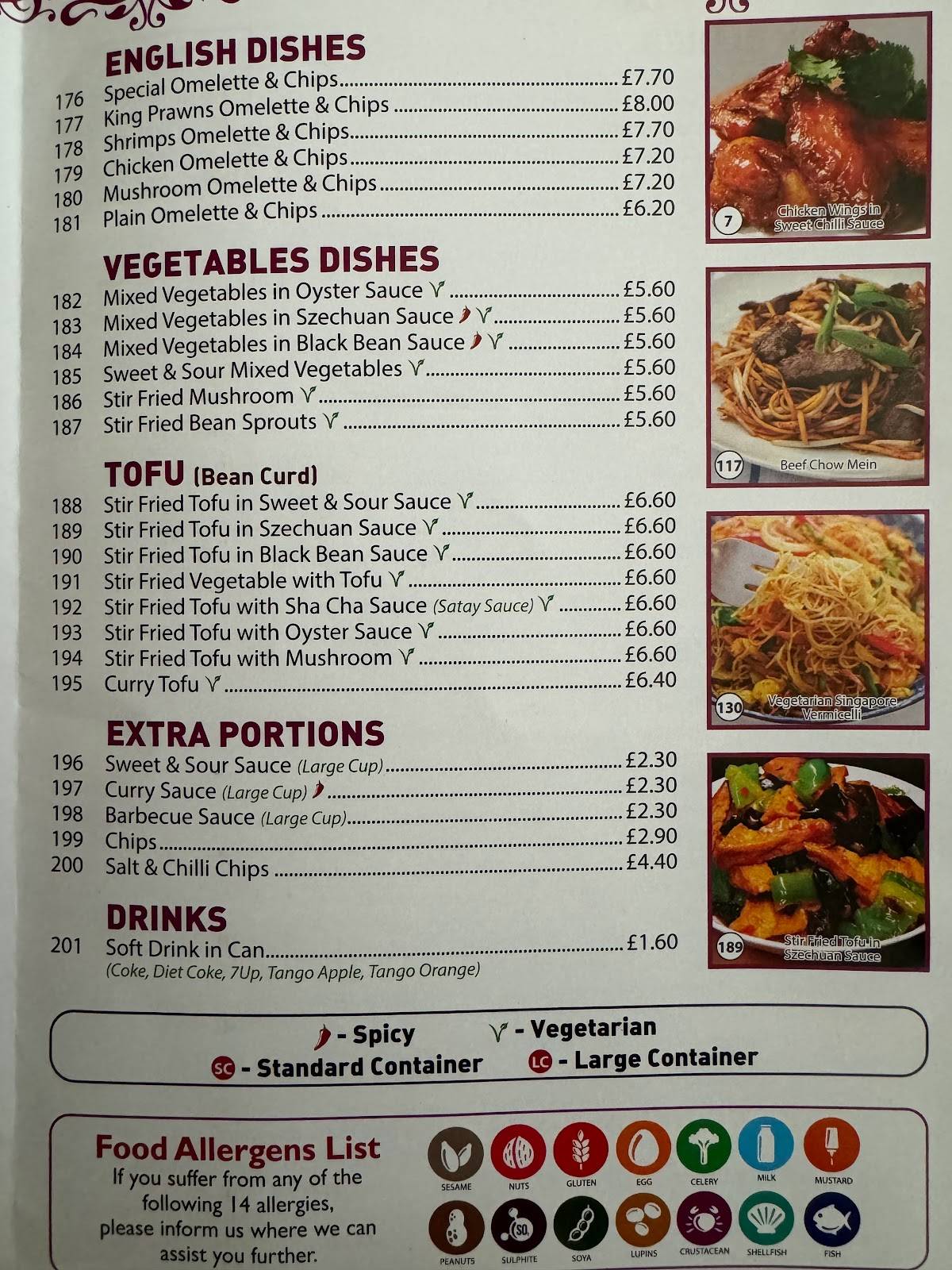 Menu at Hot Wok fast food, Warminster