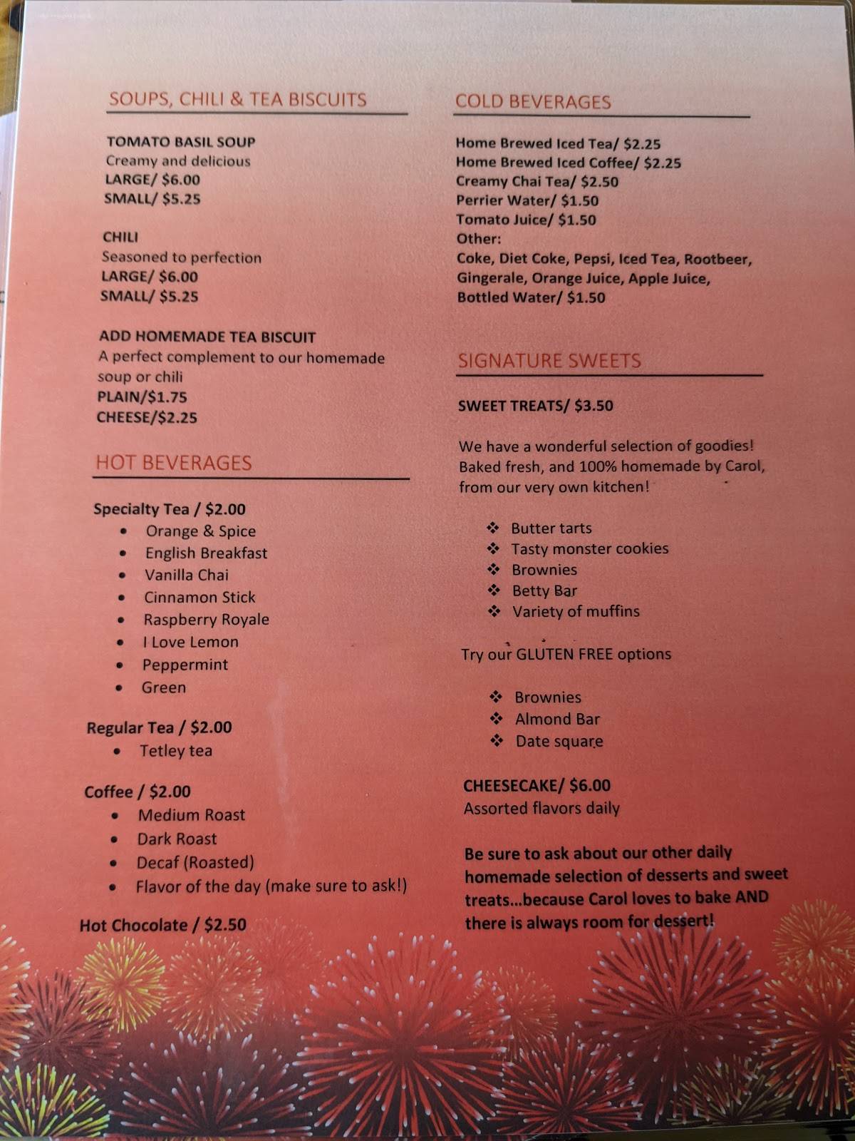 Menu at Wattle & Daub Cafe, Bancroft