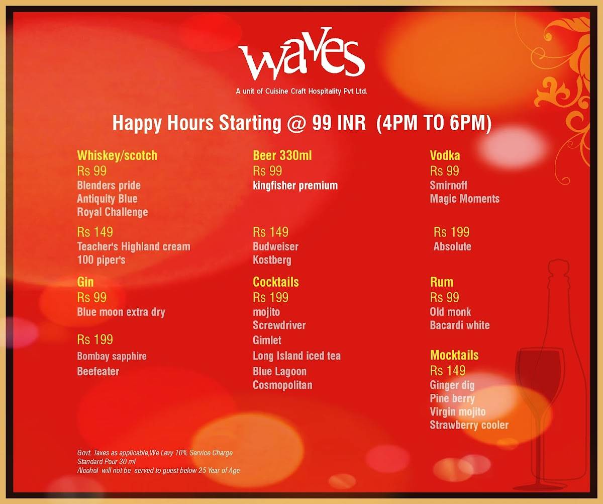 Menu at Waves Restaurant, New Delhi, A-4