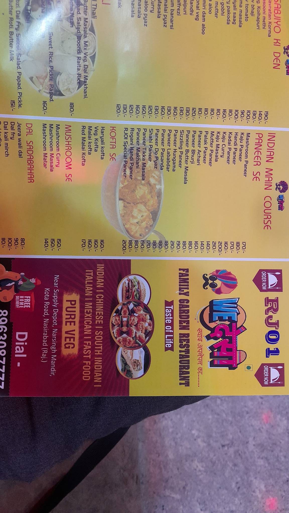 Menu at We Desi Restaurant, Nasirabad