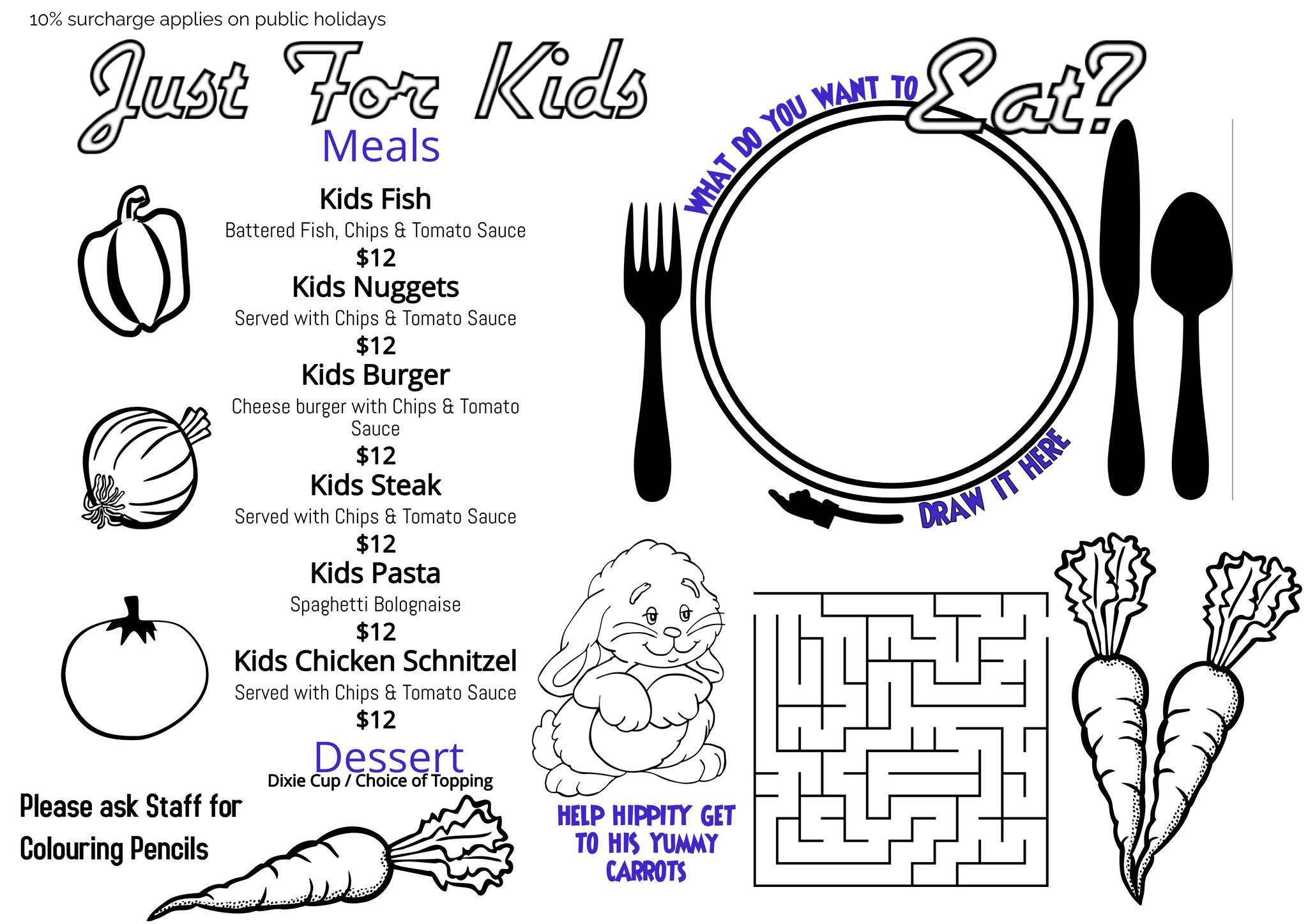 Menu at Weipa Bowls Club, Trunding