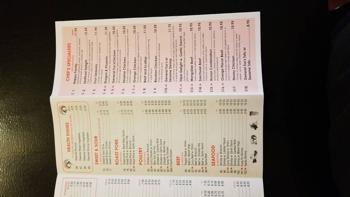 Menu at Welcome 68 Chinese Restaurant, Coats