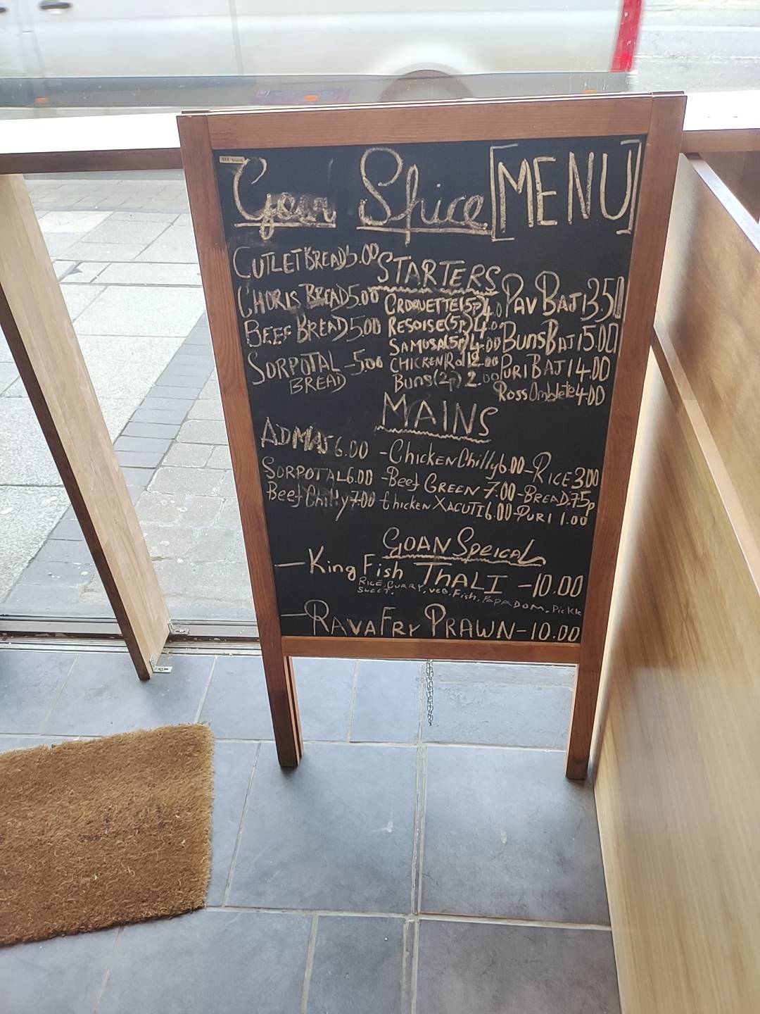 Menu at GOAN SPICE CAFÈ & RESTAURANT, Wembley