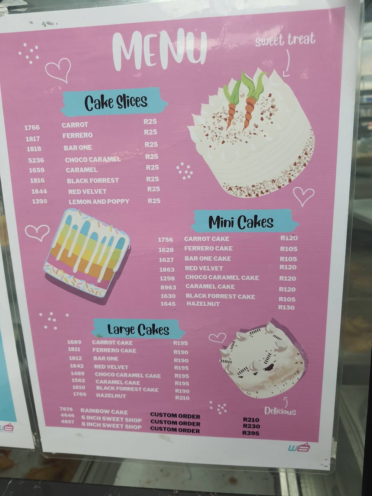 Menu at Westham Bakery, Verulam