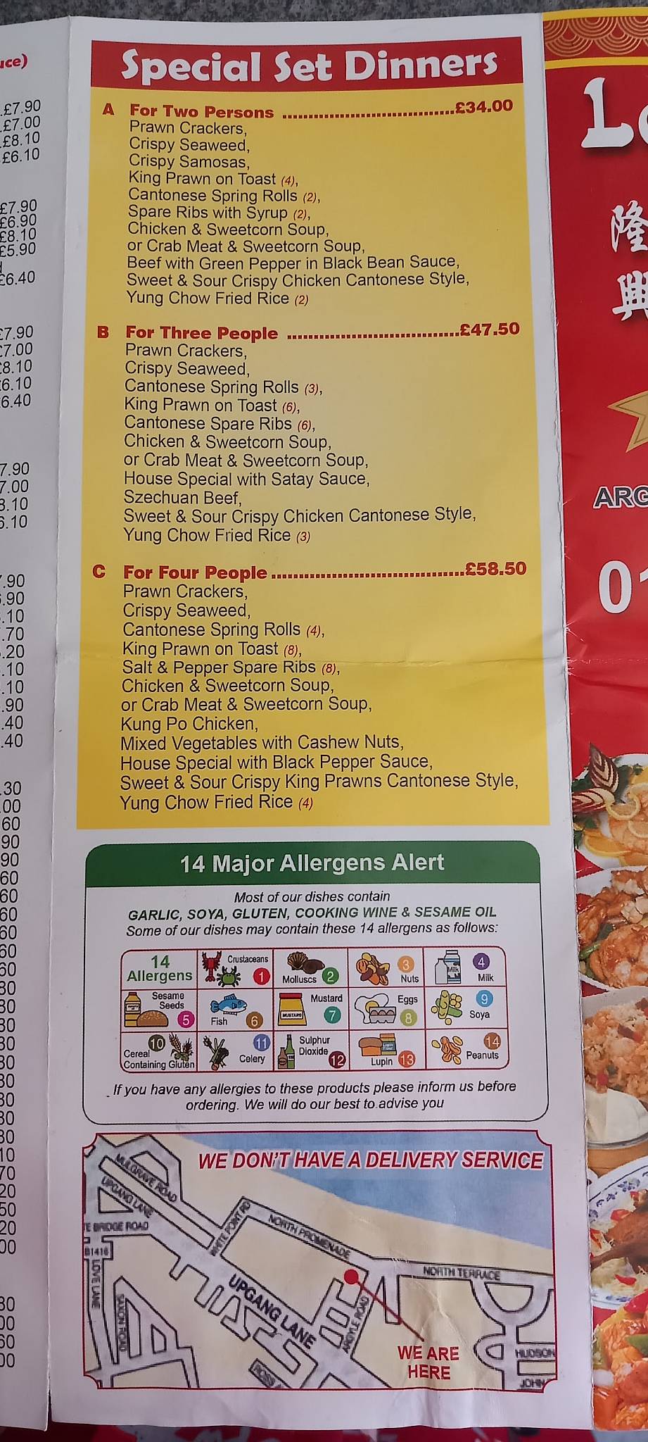 Menu at Long King Chinese Restaurant, Whitby