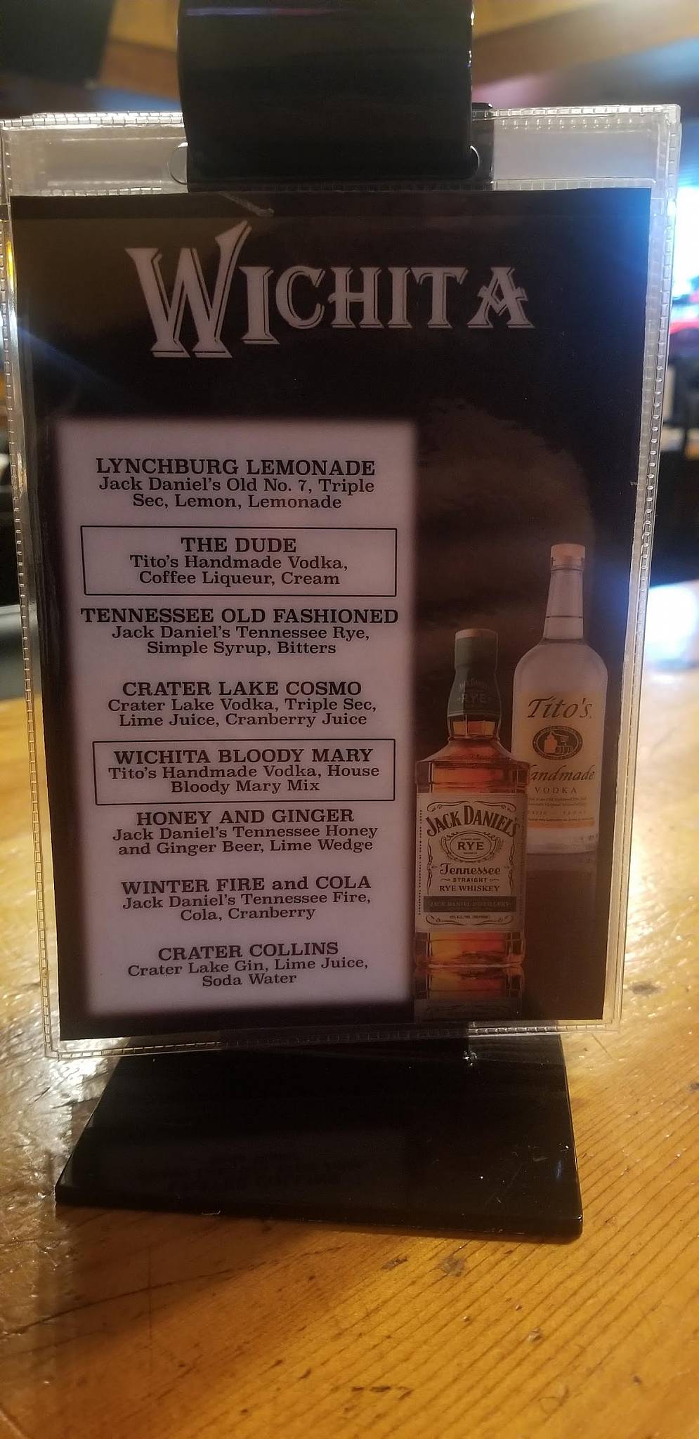Menu at Wichita Bar & Grill, Oregon City