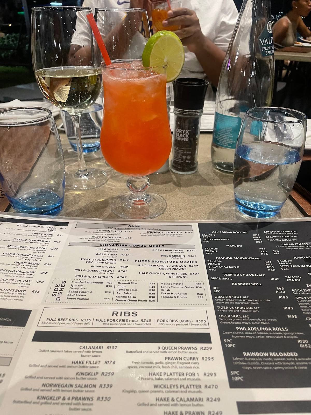 Menu at Wickleys Steakhouse, Randburg