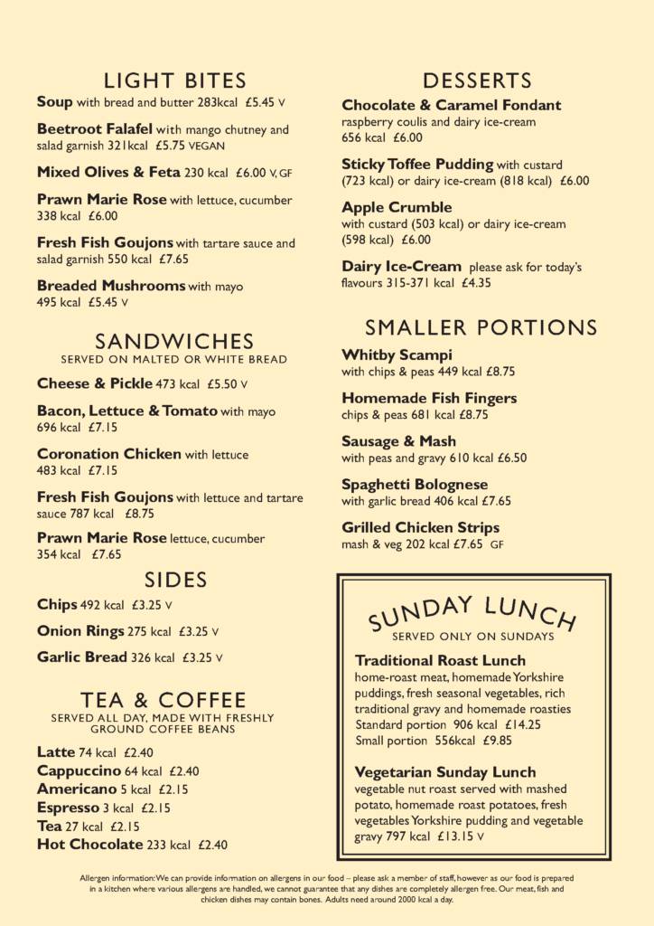 Menu at Widow Cullens Well pub & bar, Lincoln