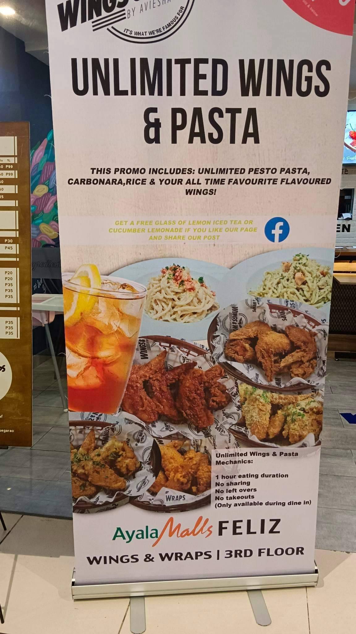 Menu at Wings & Wraps Ayala Malls Feliz restaurant, Pasig