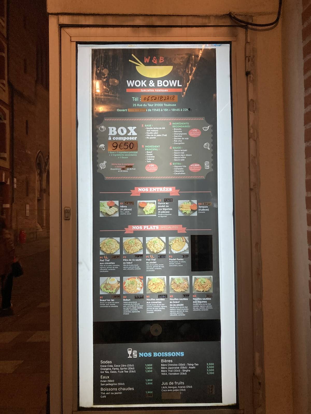 Carta del restaurante Wok & Bowl, Toulouse