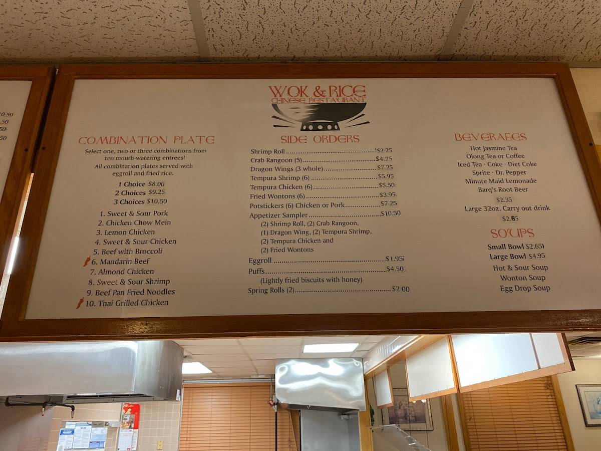 Menu at Wok & Rice restaurant, San Angelo