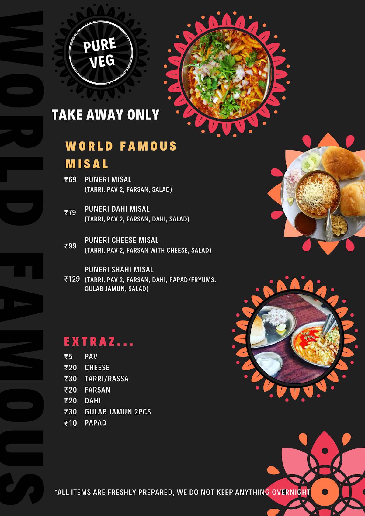 Menu at World Famous Puneri, Boisar