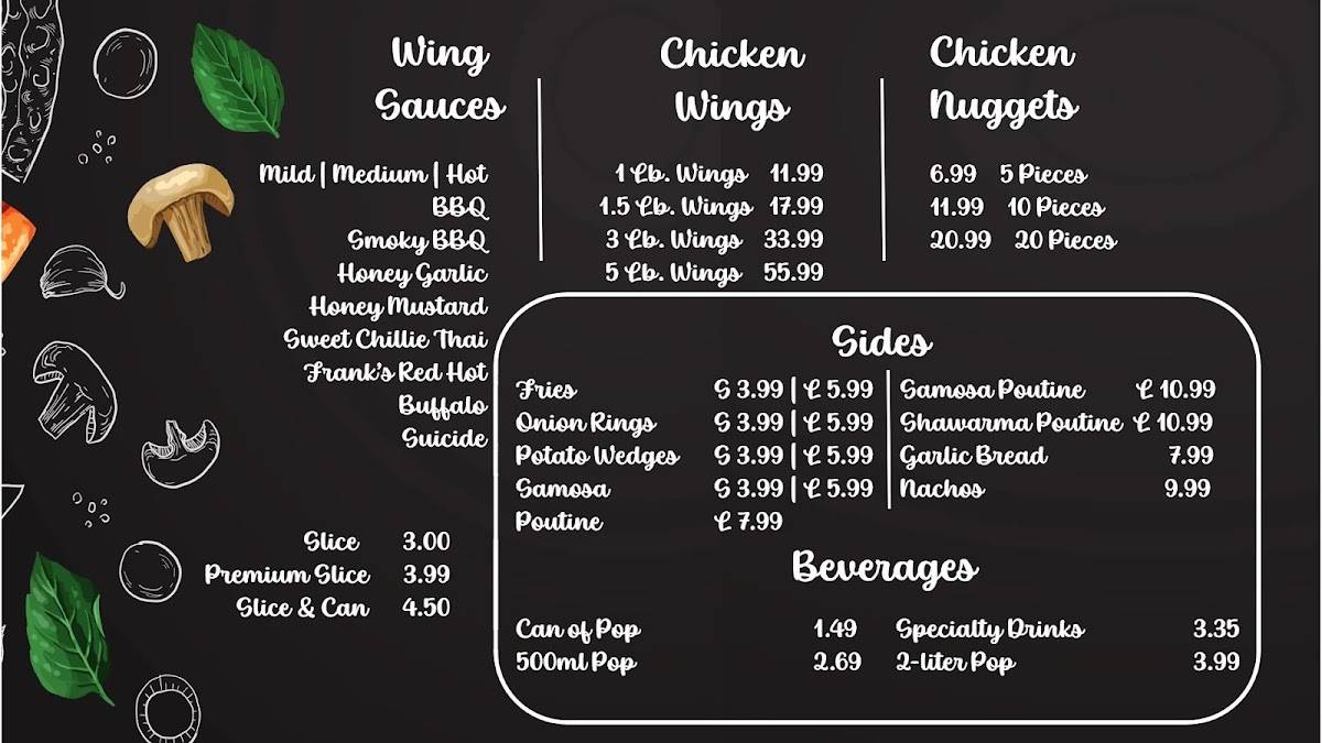 Menu at Wow Pop - Pizza & Chicken pizzeria, Hamilton