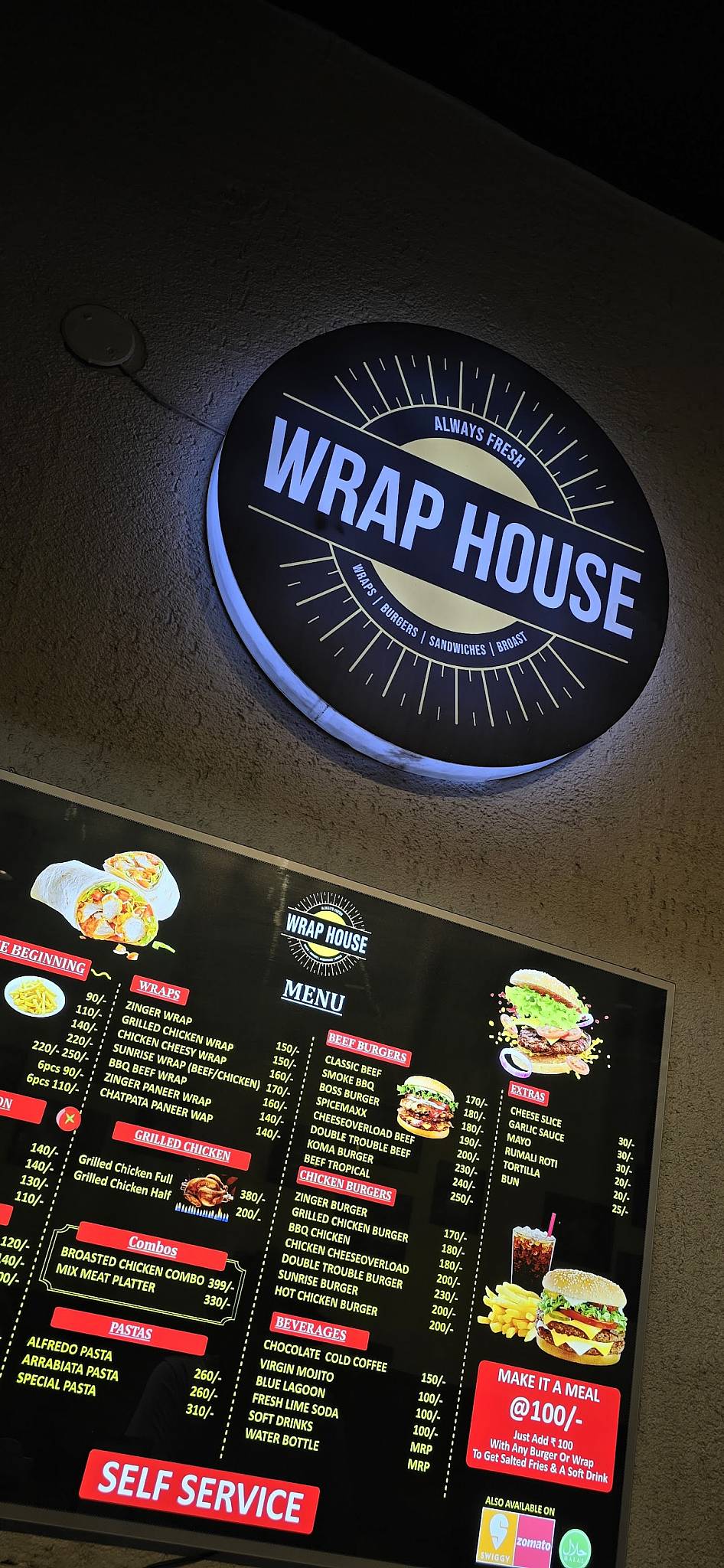 Menu at The Wrap House, Hyderabad