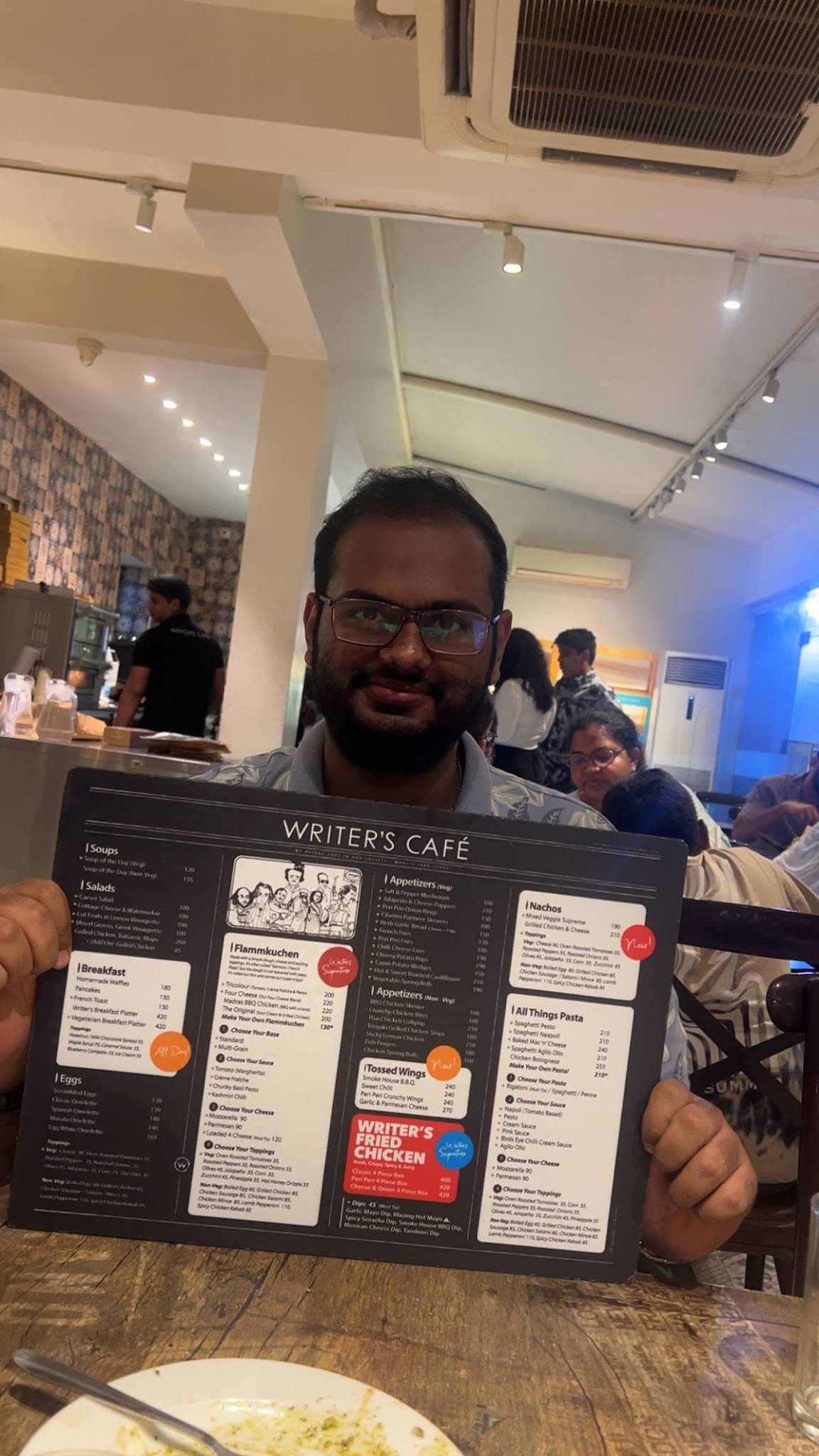 Menu at Writer's Café, Chennai, 98