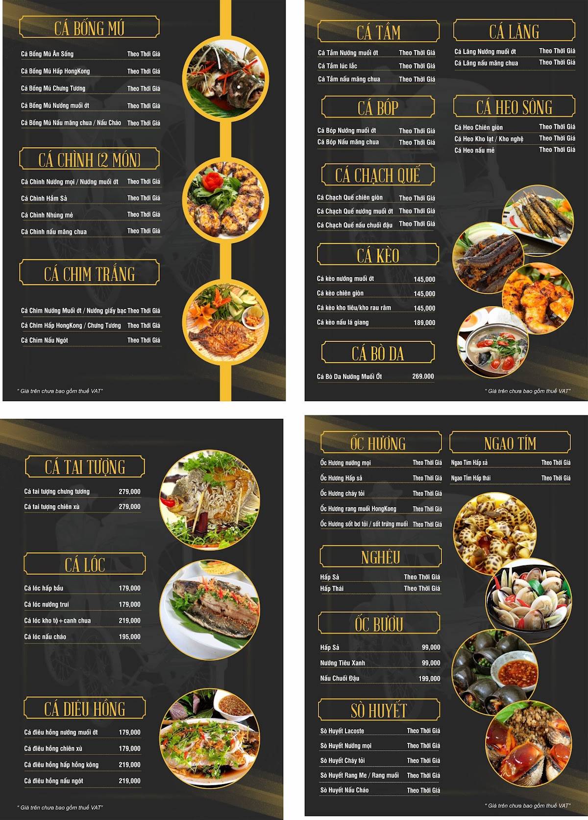 Menu at Xích Lô Quán Saigon restaurant, Ho Chi Minh City