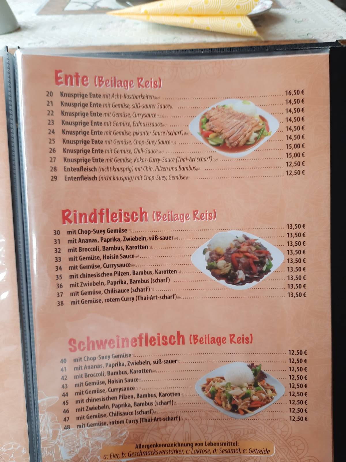 Speisekarte von Xin Chao Restaurant, Tönning
