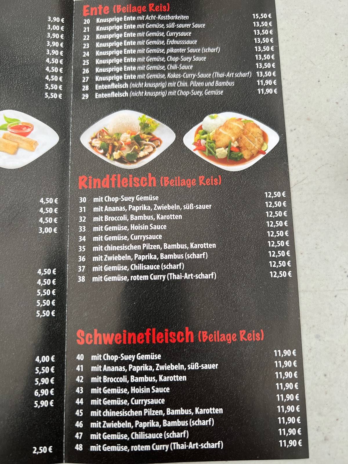 Speisekarte von Xin Chao Restaurant, Tönning