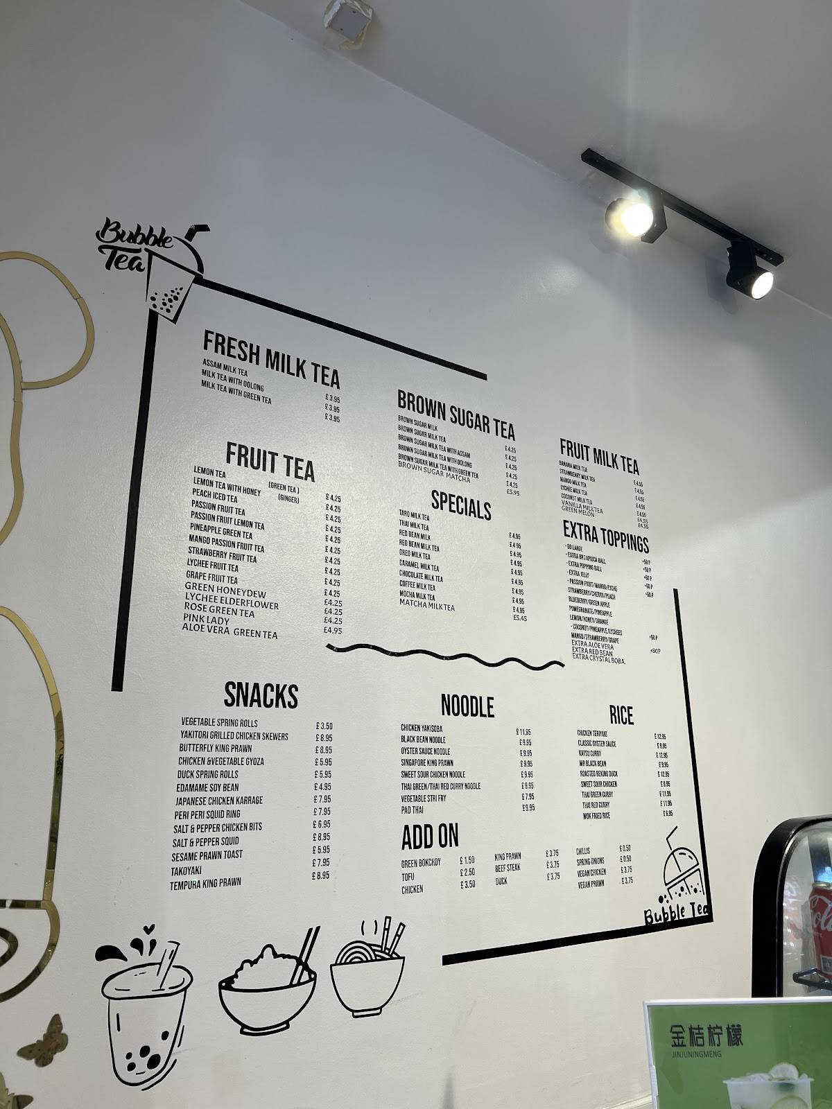 Menu at YUMI BUBBLE TEA, London