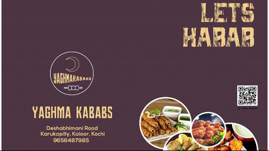 Menu at Yaghma Kababs, Manjeri
