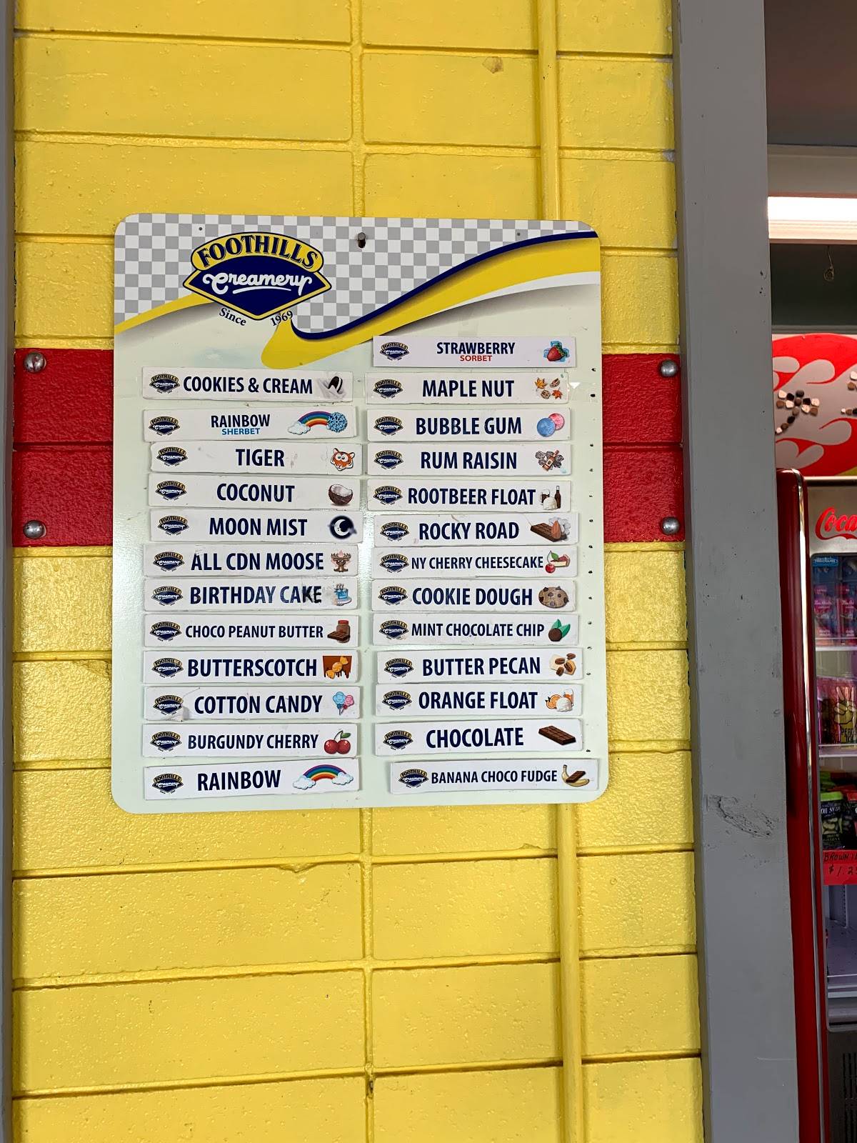 Menu at Yellow Submarine pizzeria, Wabamun