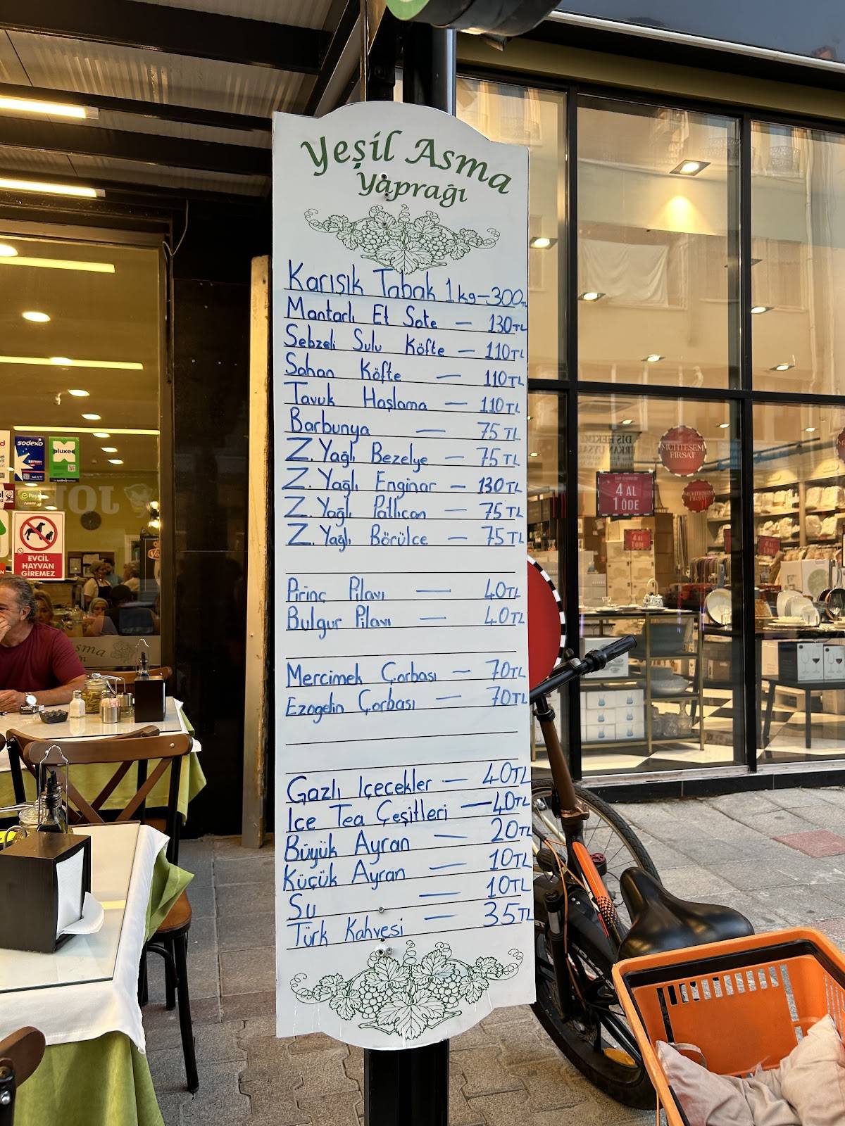 Menu at Yeşil Asma Yaprağı Ev Yemekleri, Fethiye