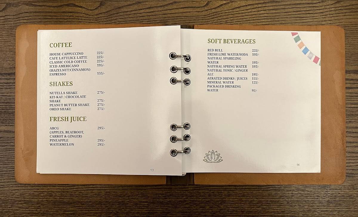 Menu at Yeti - The Himalayan Kitchen, Vagator